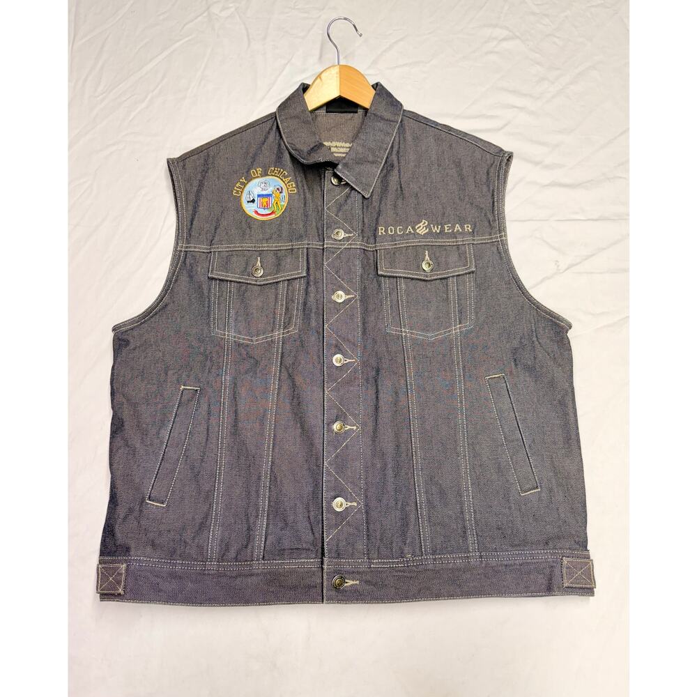 Roca Wear Denim Vest - Stylish Sleeveless Men’s Size … - Gem